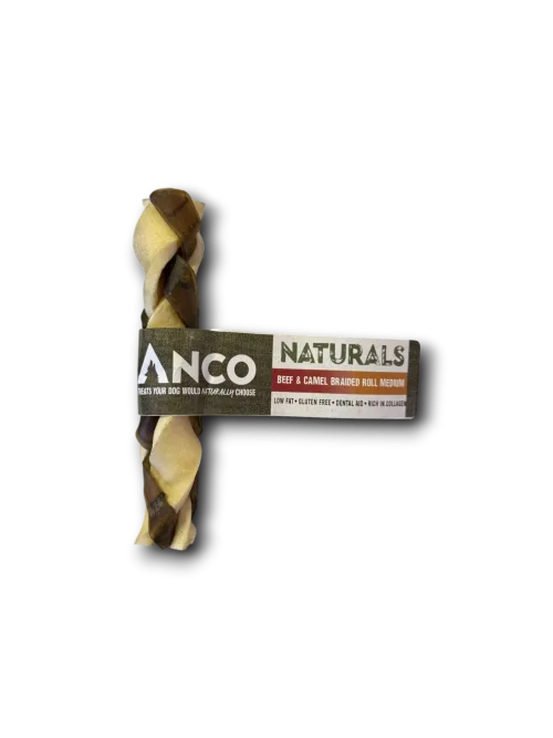 Anco Beef And Camel Braided Roll - Pet Perfection